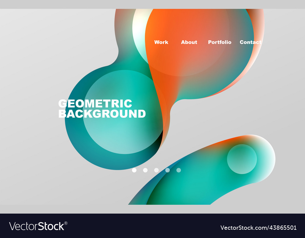Landing page abstract liquid background flowing Vector Image