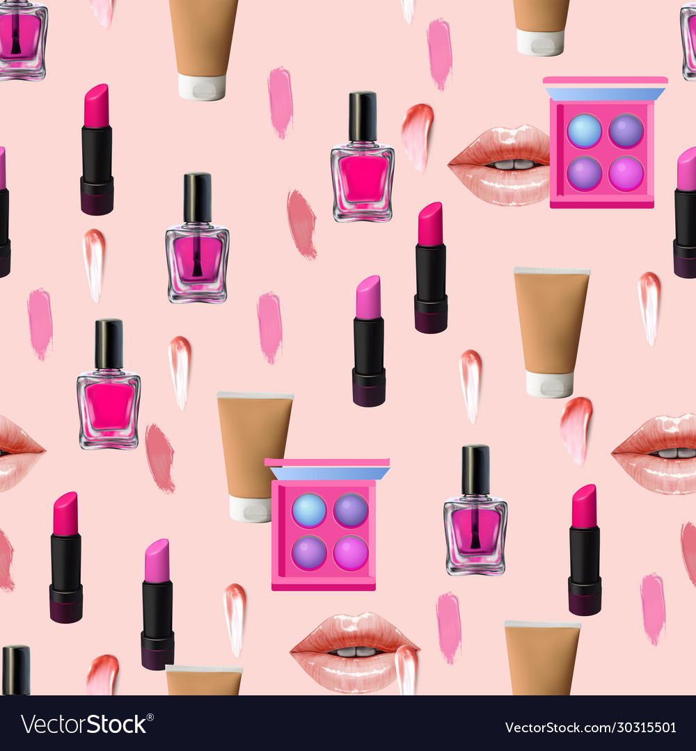 Make up seamless pattern beauty background Vector Image Make up seamless pattern beauty background Vector Image