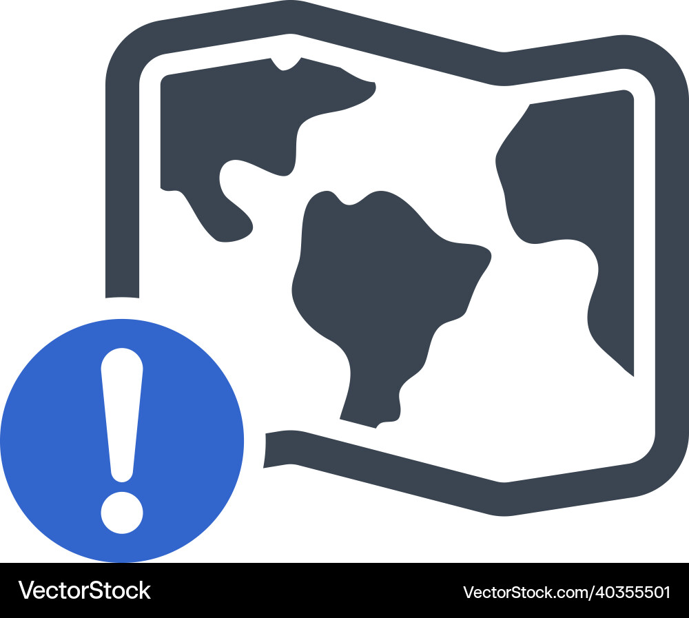 Map alert icon Royalty Free Vector Image - VectorStock