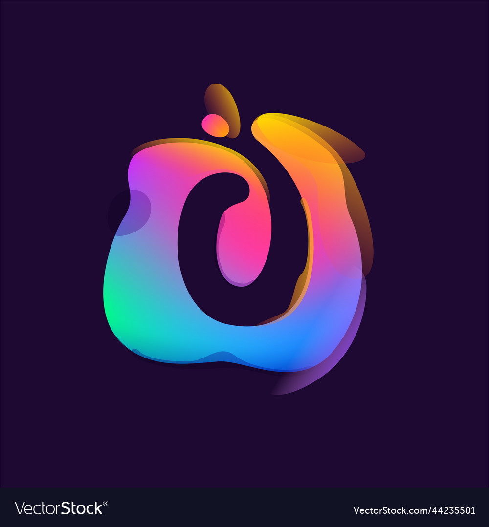 Number zero logo in multicolor gradient blot Vector Image Number zero logo in multicolor gradient blot Vector Image