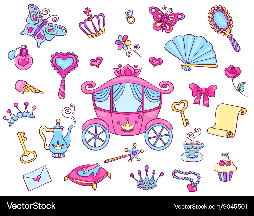 Princess Carriage Collection Royalty Free Vector Image