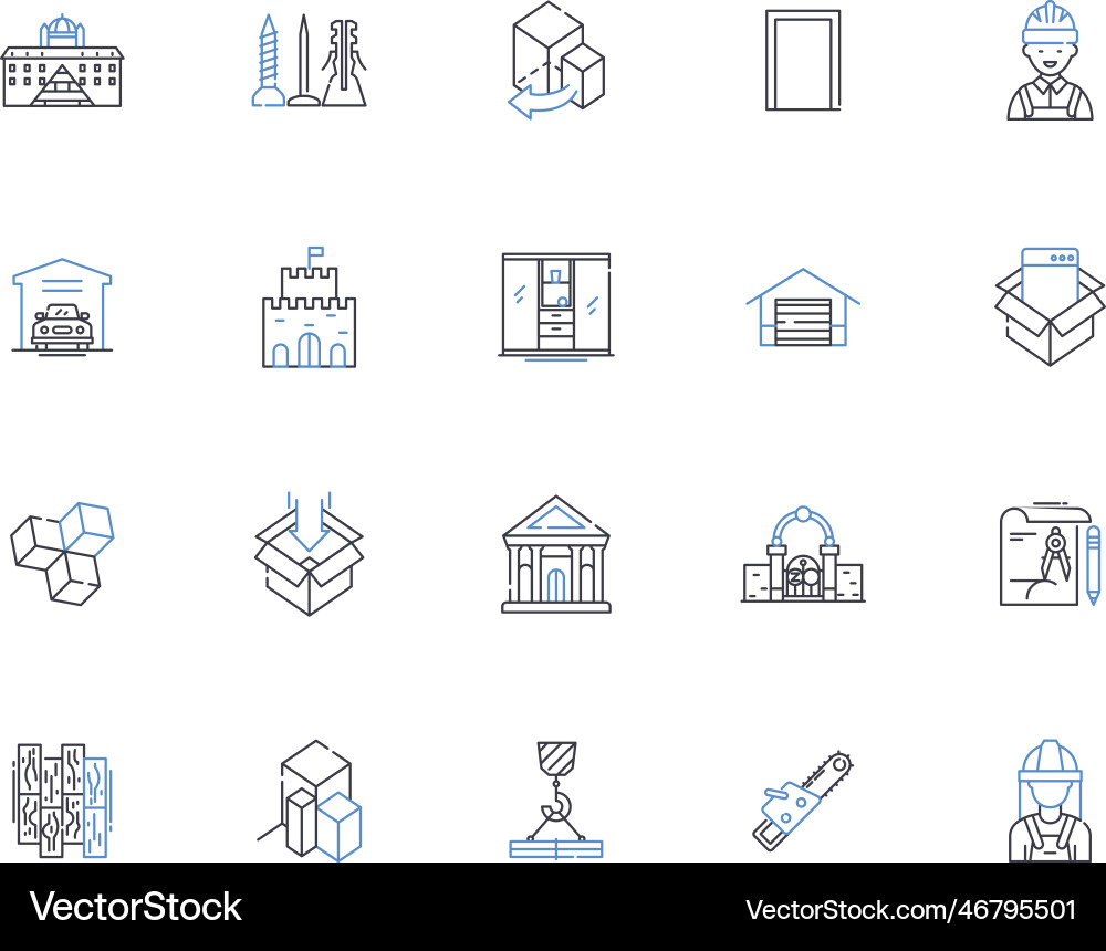 Production service line icons collection Vector Image