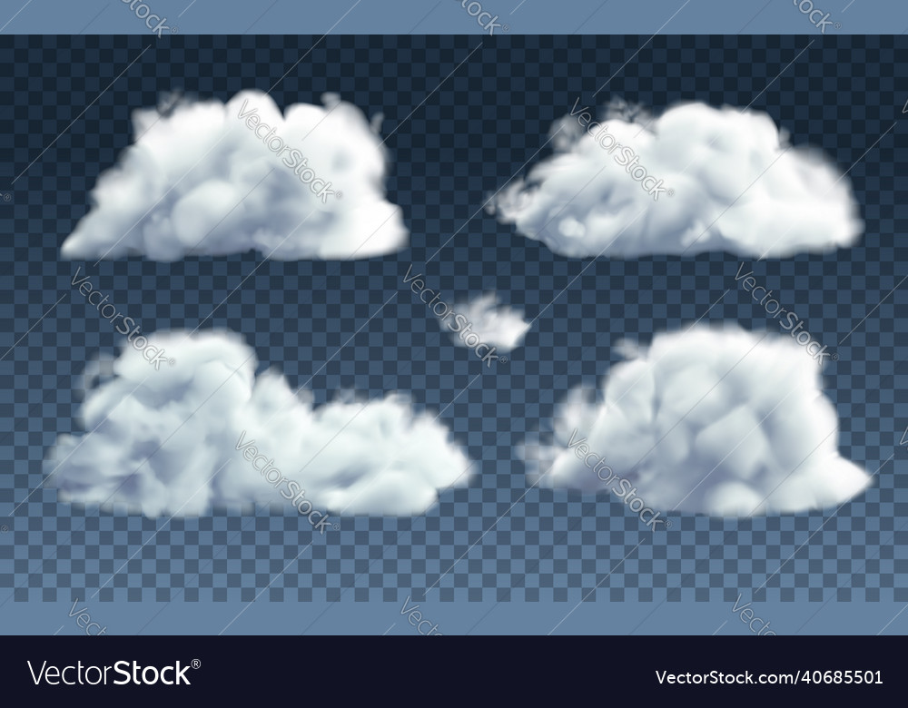 Realistic clouds set Royalty Free Vector Image