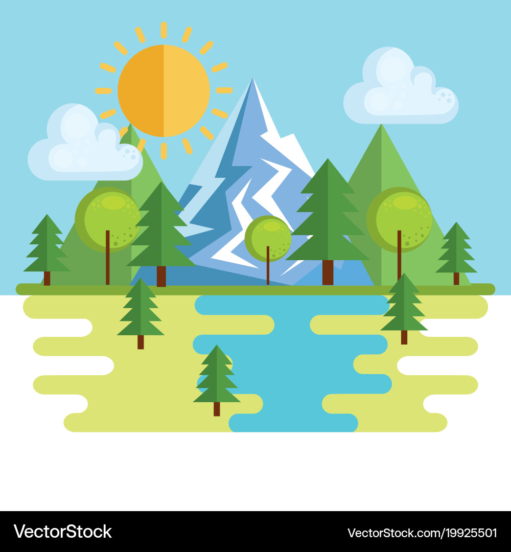 Seasonal weather landscape icon Royalty Free Vector Image