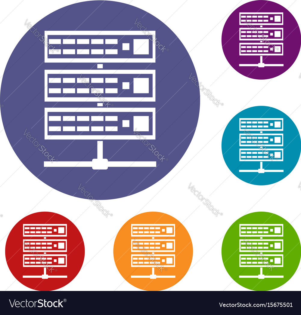 Servers icons set Royalty Free Vector Image - VectorStock