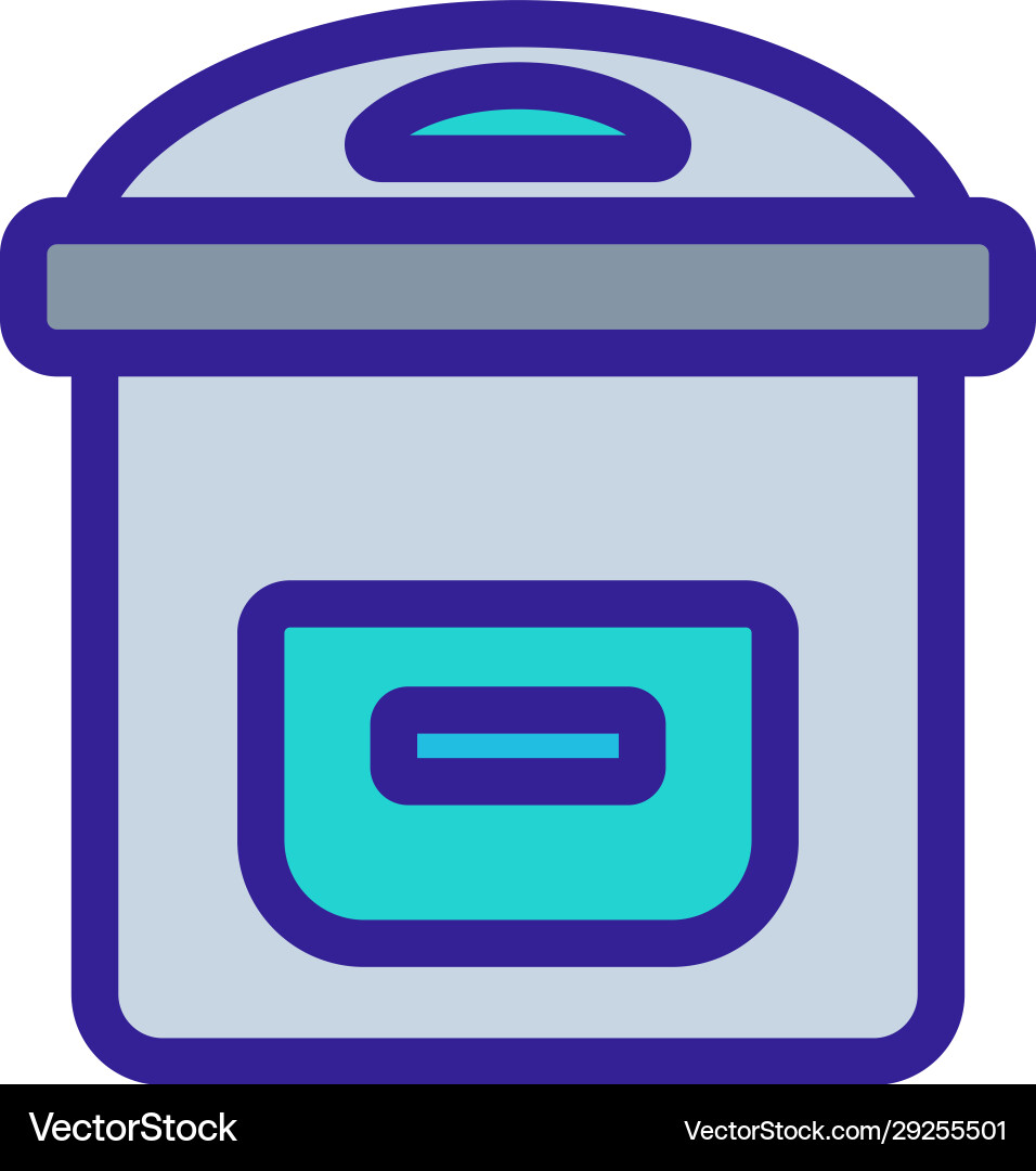 Slow cooker icon isolated contour symbol Vector Image