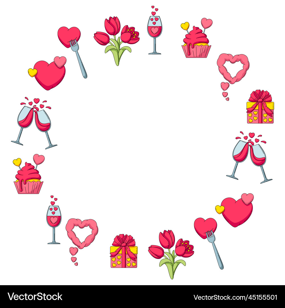 Valentine's Day Festive Frame Royalty Free Vector Image