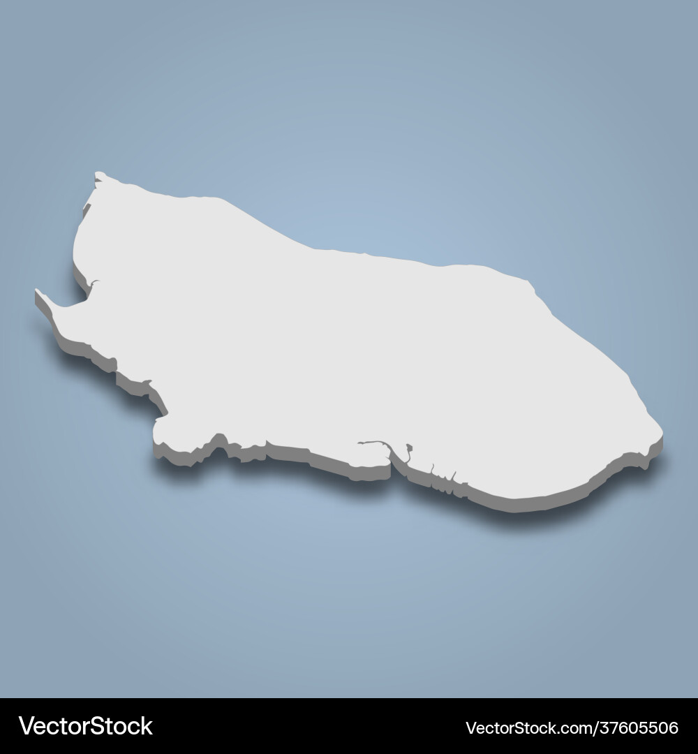 3d isometric map isle sheppey is an island Vector Image