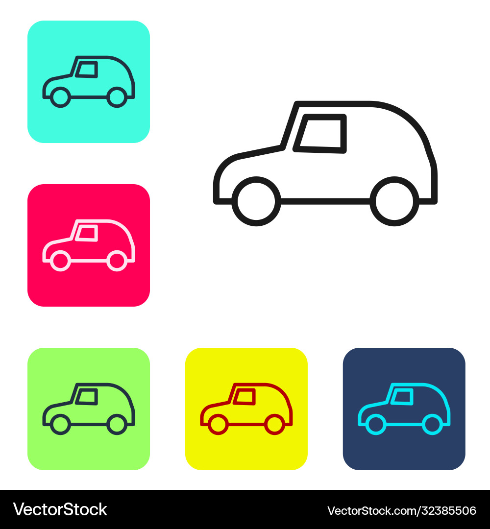 Black line toy car icon isolated on white Vector Image