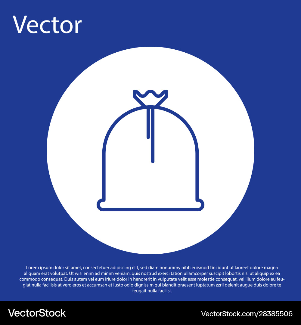 Blue line pirate sack icon isolated on Royalty Free Vector