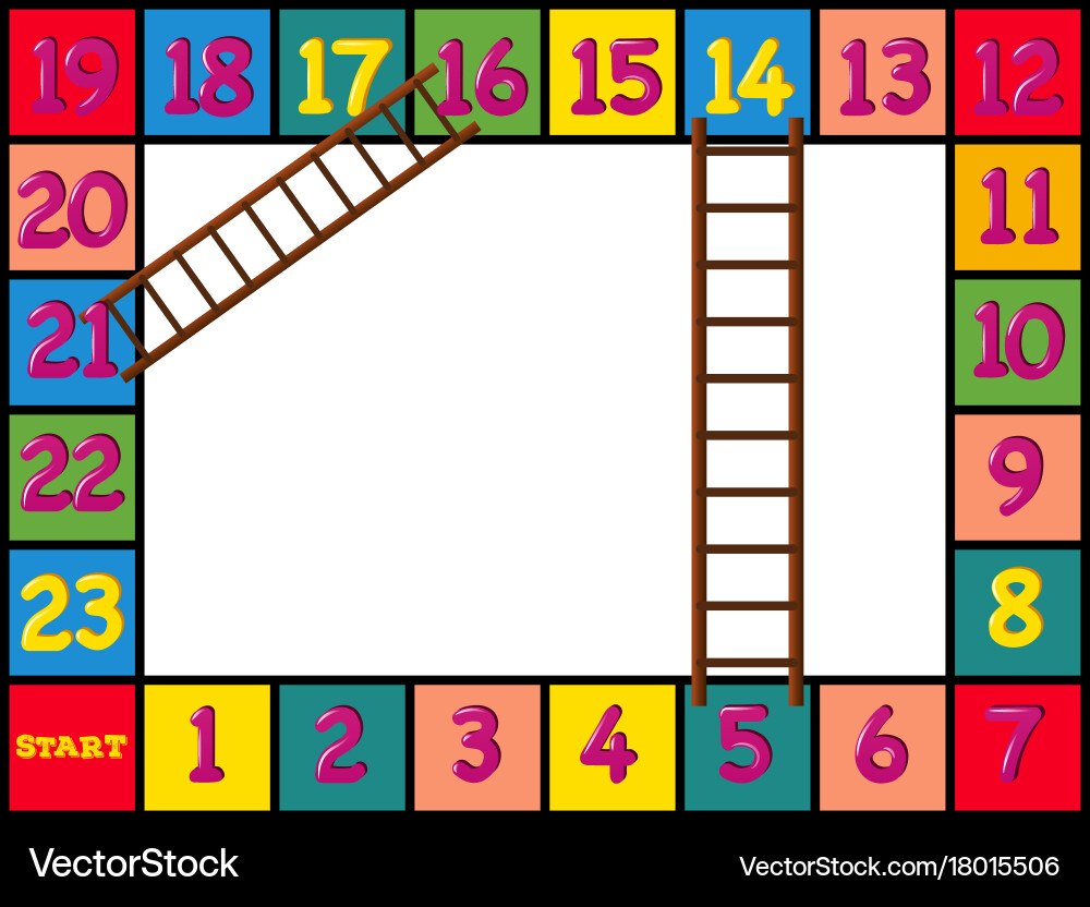 Boardgame design with colorful blocks and ladders Vector Image