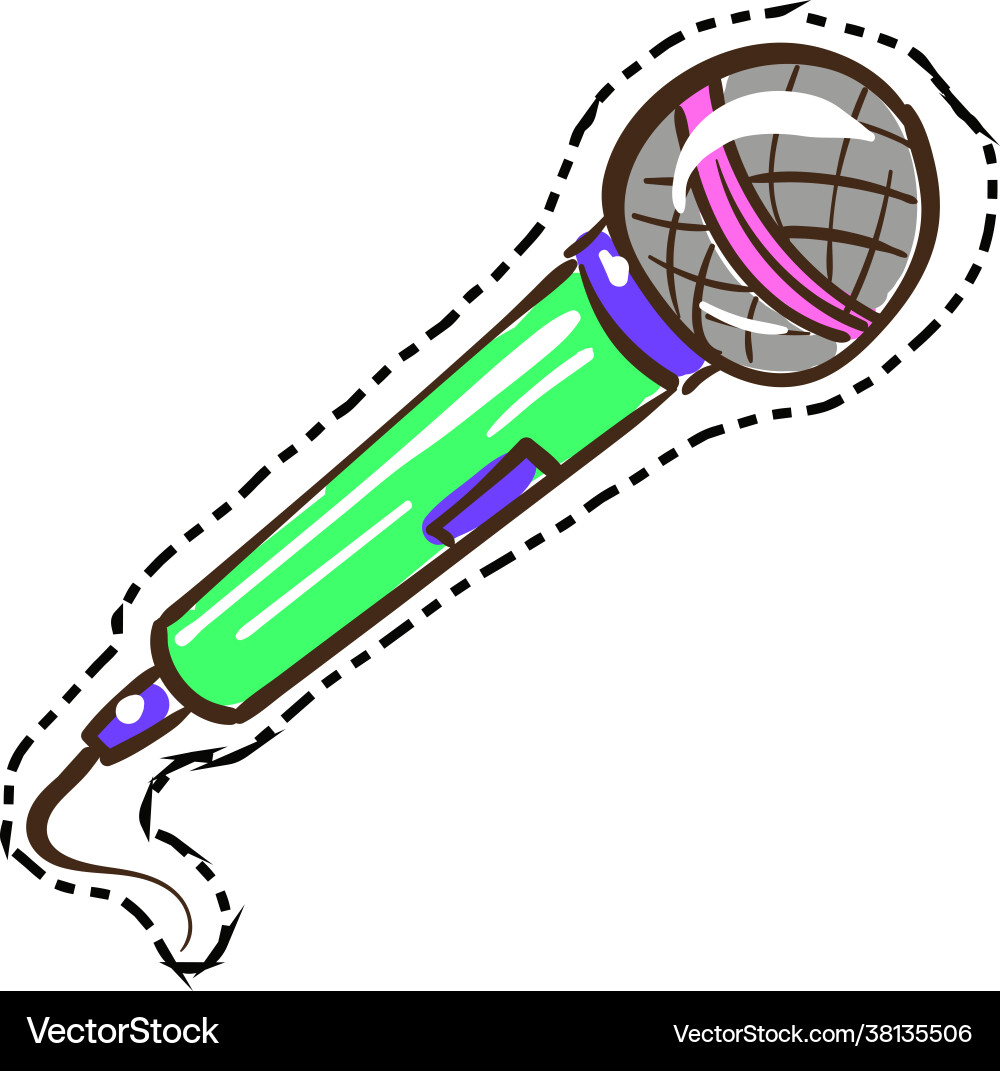 Cartoon microphone mic music icon on white Vector Image
