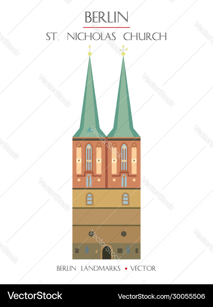 Colorful st nicholas church Royalty Free Vector Image