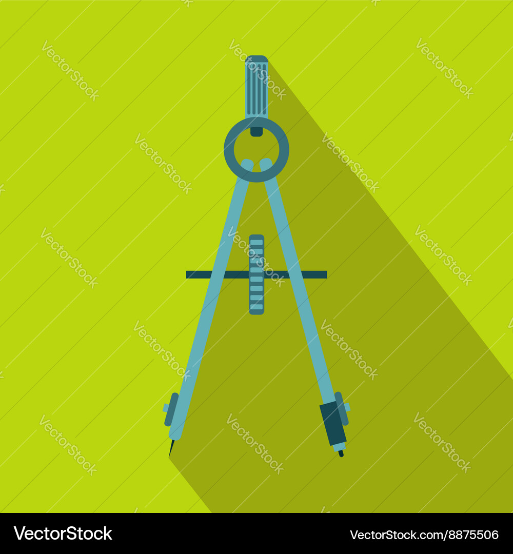 Compass tool icon flat style Royalty Free Vector Image