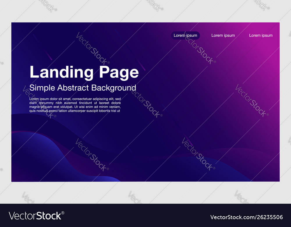 Landing page simple design modern Royalty Free Vector Image
