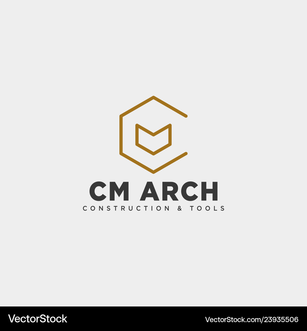 Letter cm simple line business logo template Vector Image