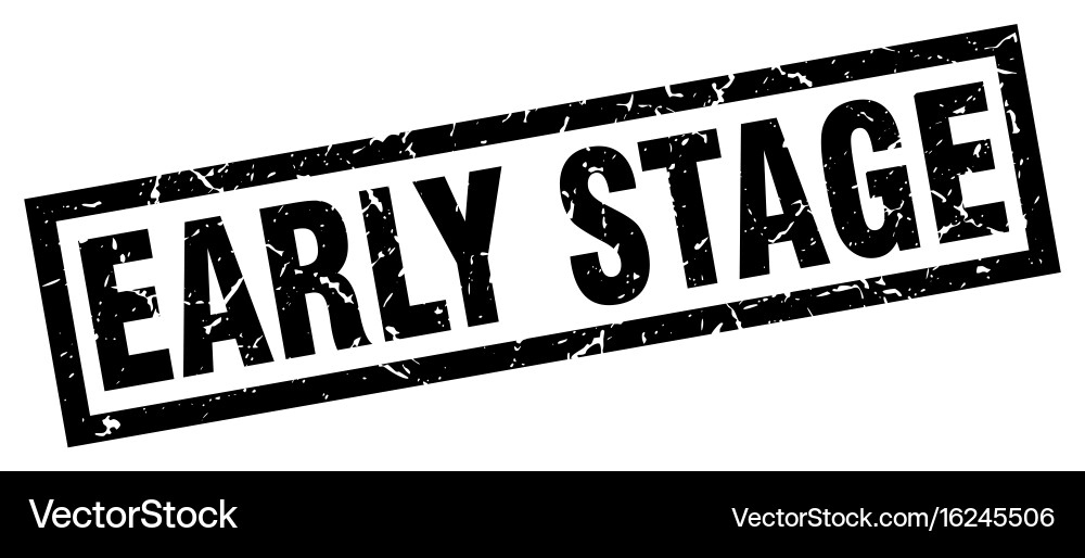 Square grunge black early stage stamp Royalty Free Vector