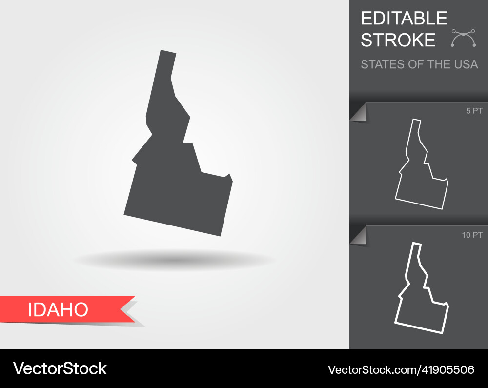 Stylized map of the us state idaho Royalty Free Vector Image
