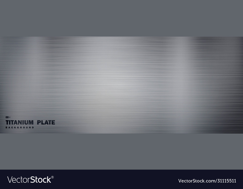 Abstract wide solid silver titanium plate Vector Image