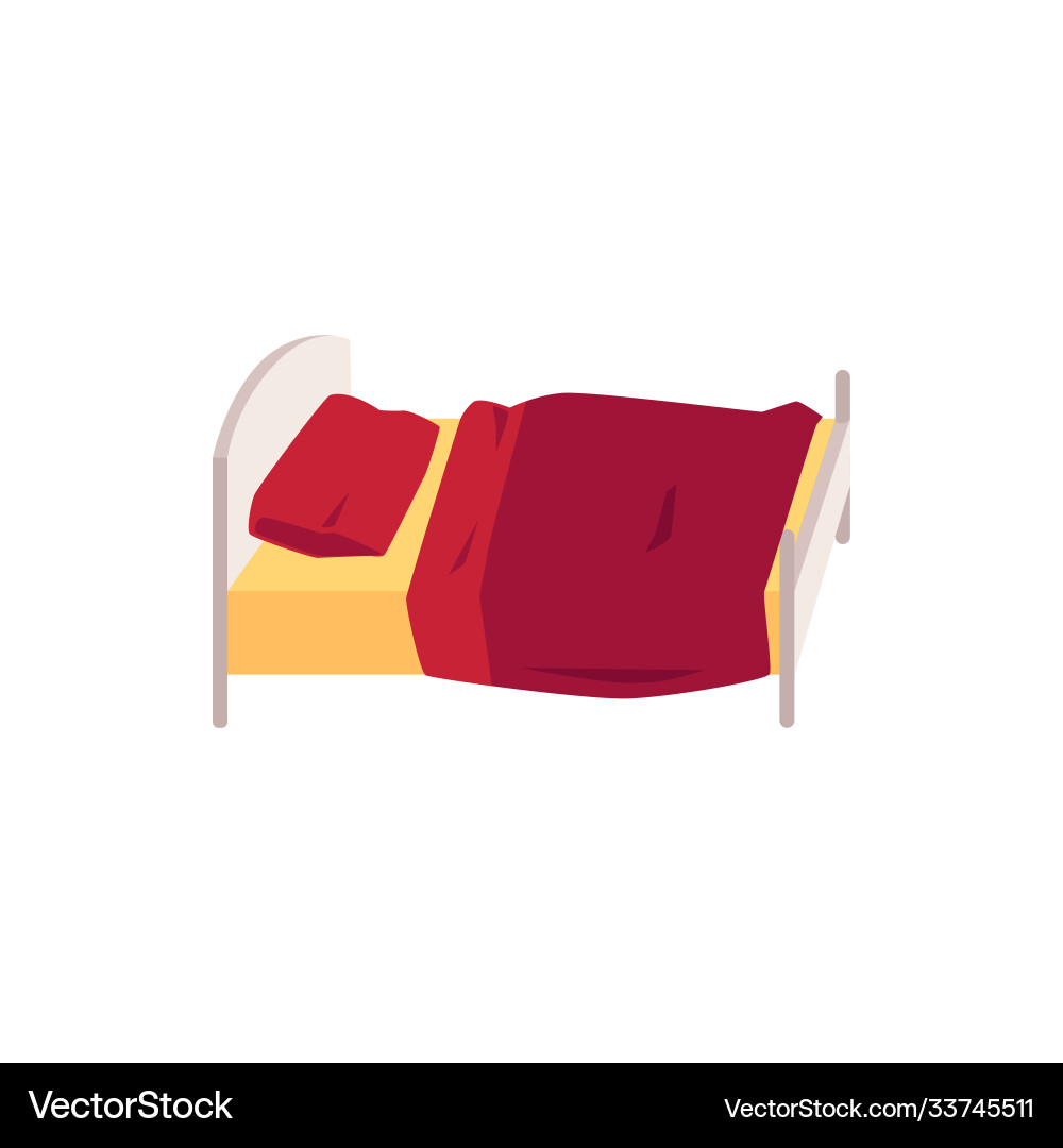 Children bed with wear in red tints flat Vector Image