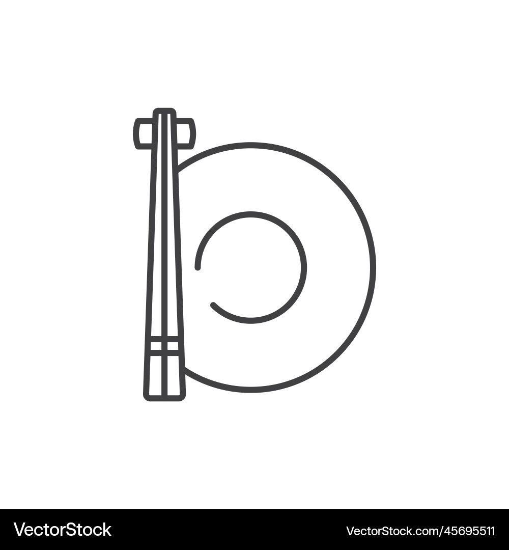 Chopsticks and plate line icon linear style sign Vector Image