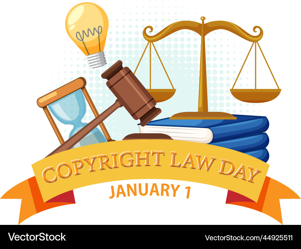 Copyright law day banner design Royalty Free Vector Image
