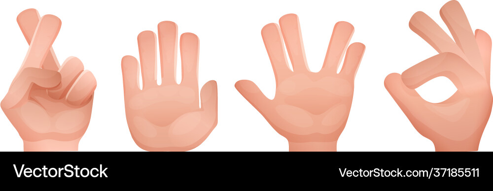 Crossed fingers stop sign greeting spread Vector Image