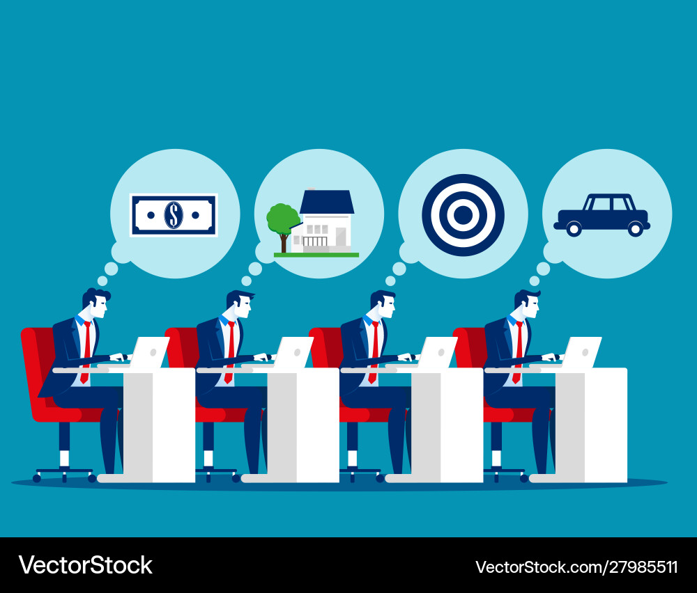 Everyone working for want concept business Vector Image
