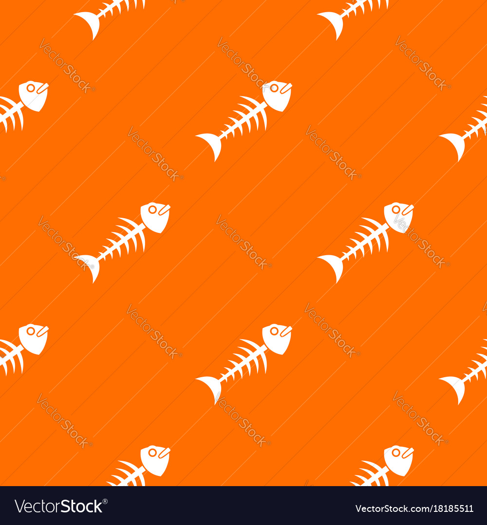 Fish bone pattern seamless Royalty Free Vector Image