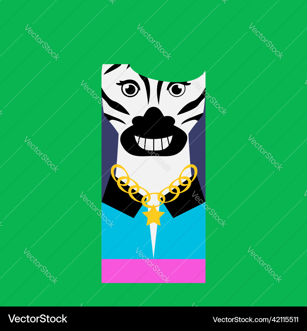 Fun zebra animal print for shirt Royalty Free Vector Image