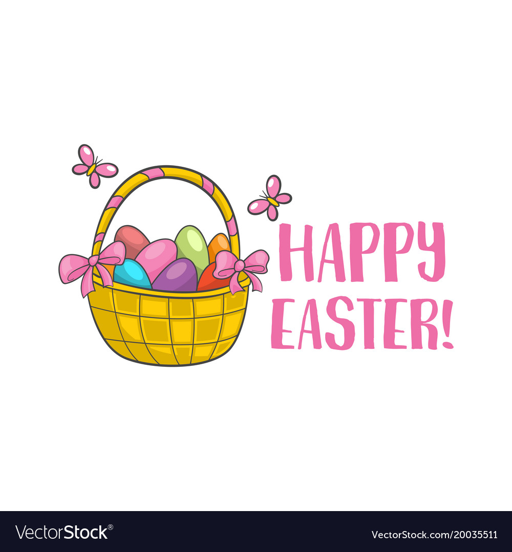 Happy easter slogan Royalty Free Vector Image - VectorStock