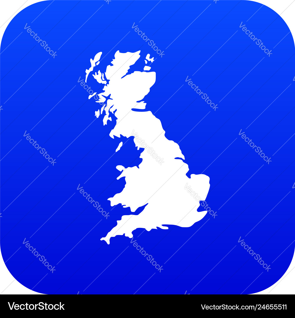 Map of great britain icon digital blue Royalty Free Vector