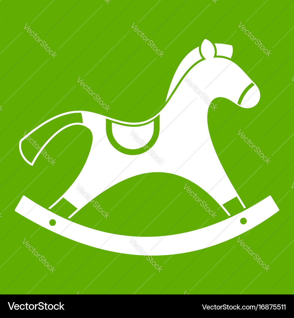 Rocking horse icon green Royalty Free Vector Image