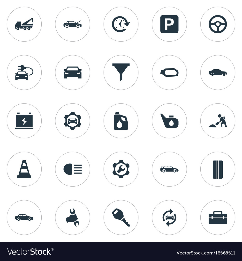 Set simple auto icons Royalty Free Vector Image