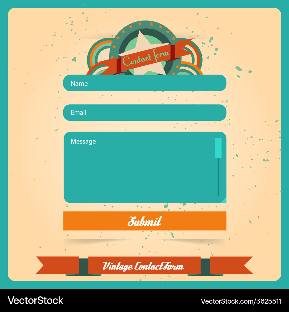 Simple retro vintage contact us form templates Vector Image