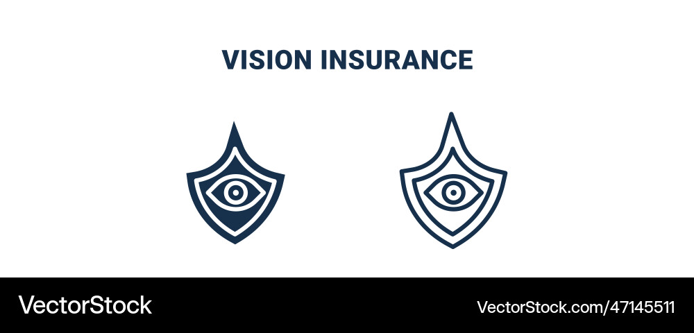 Vision insurance icon outline and filled Vector Image