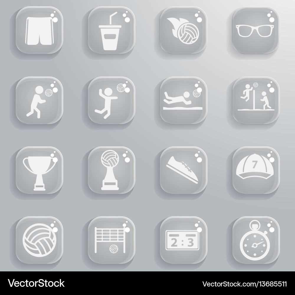 Volleyball simply icons Royalty Free Vector Image