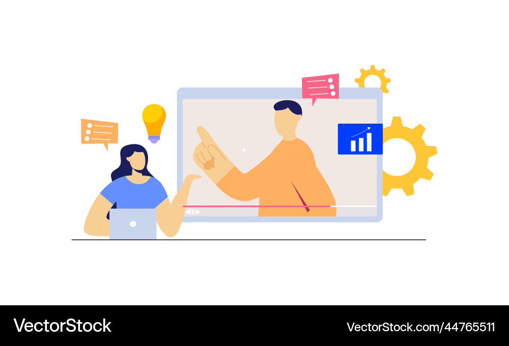 Webinar online training idea of online education Vector Image