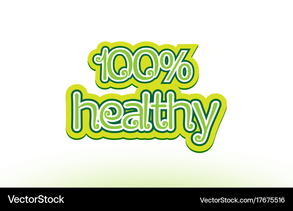 100 healthy word text logo icon typography design Vector Image