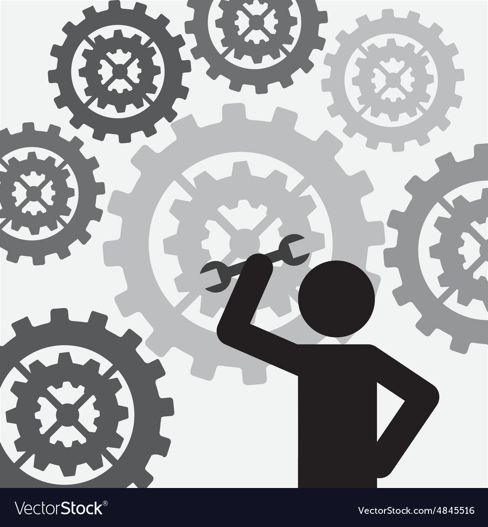 Gear setup Royalty Free Vector Image - VectorStock