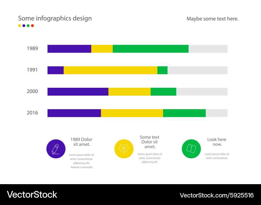 Infographic line diagram or bar design Royalty Free Vector