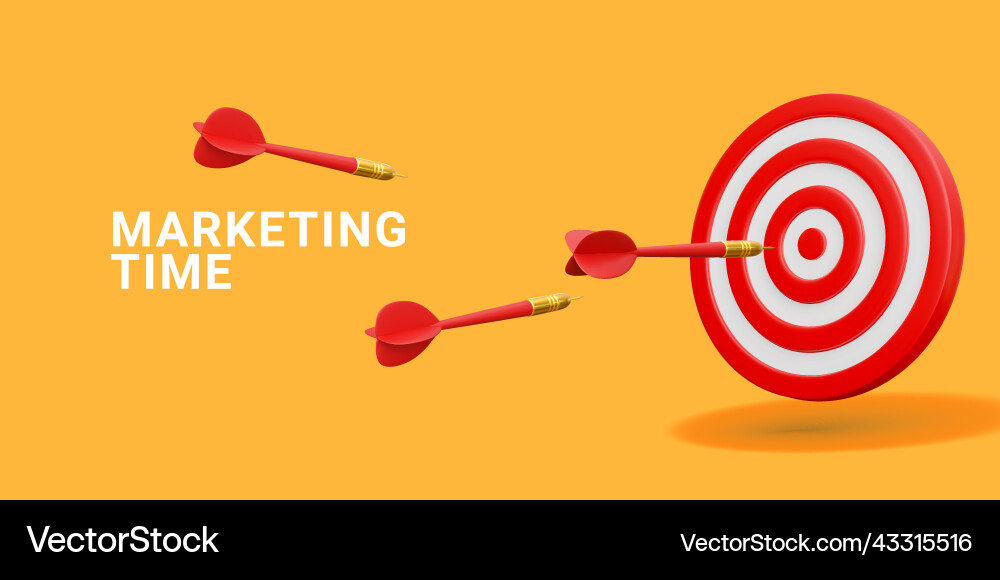 Marketing time concept targeting the business Vector Image