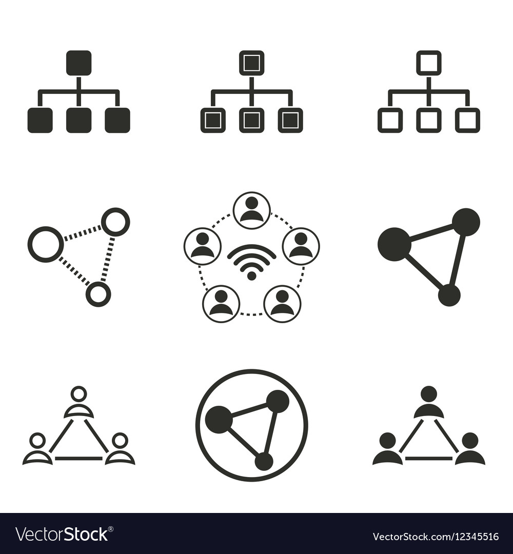Network icon set Royalty Free Vector Image - VectorStock