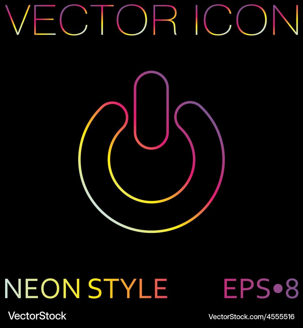 Power sign character on and off Royalty Free Vector Image