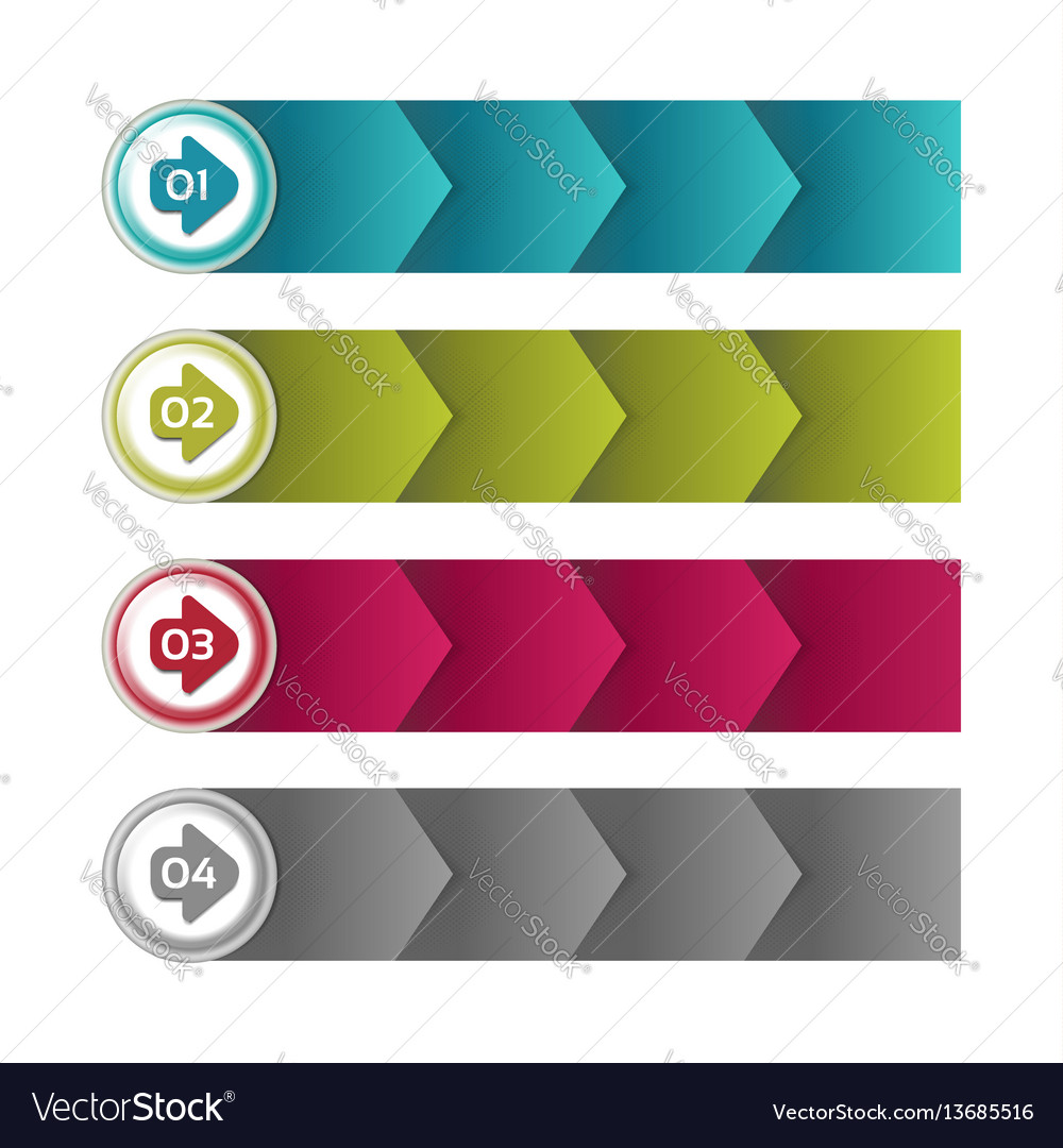 Process arrows boxes step step set Royalty Free Vector Image