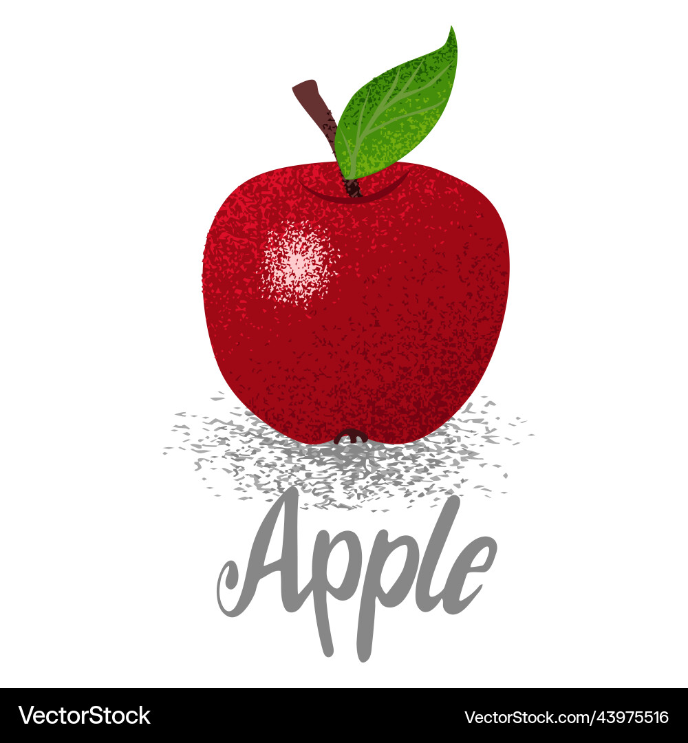 Red apple organic fruit vegetarianism vitamins Vector Image