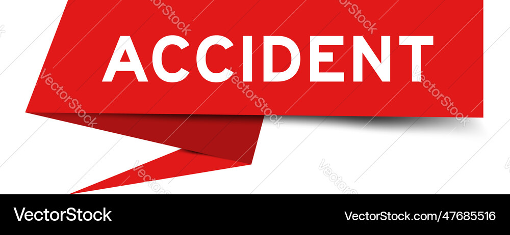 Red color speech banner with word accident Vector Image