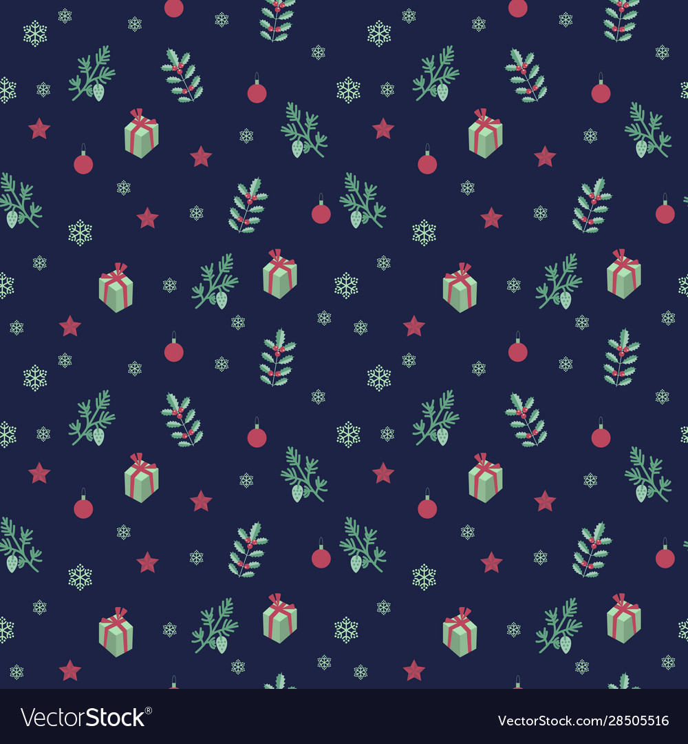 Seamless new year pattern Royalty Free Vector Image