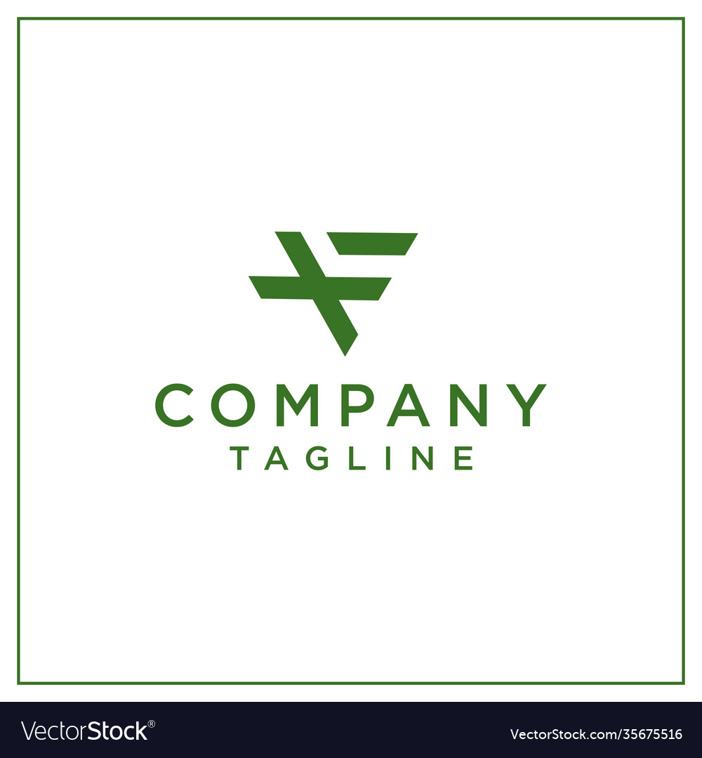 TF Initial Triangle Logo Royalty Free Vector Image