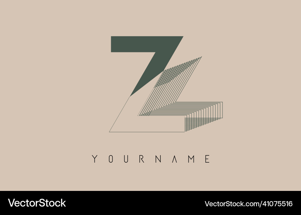 Wireframe z letter logo design in two colors Vector Image